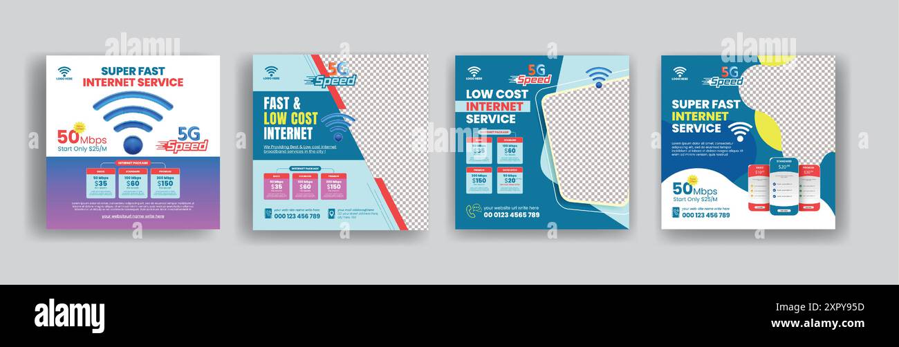 Internet service and wifi connection service social media posts, ads ...