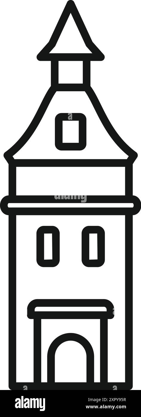 Line drawing of an old european building, perfect for projects related ...