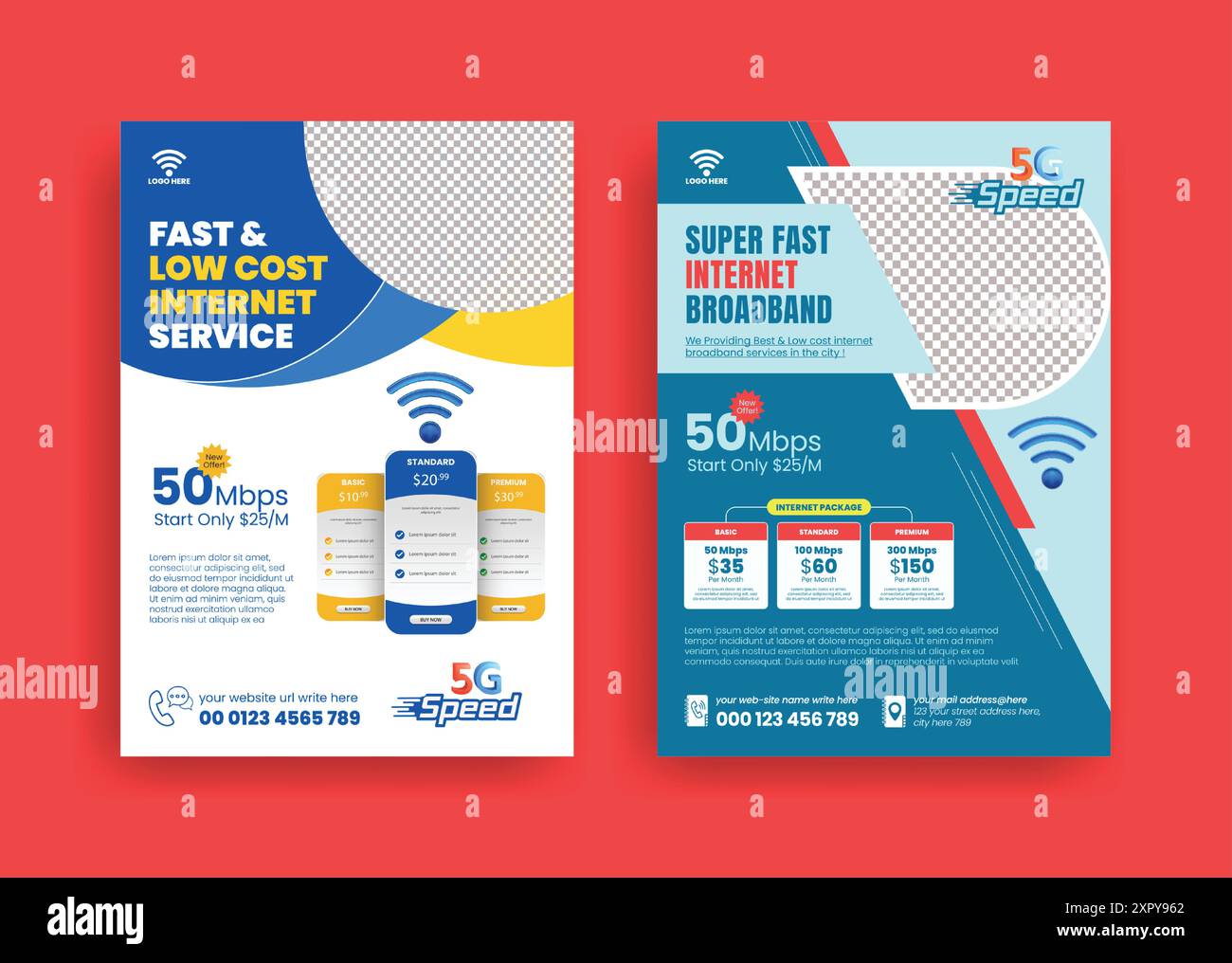 Internet connection service print ready promotional flyer or poster ...