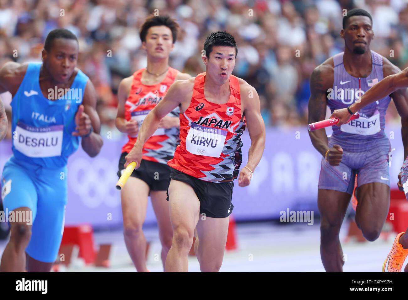 Saint-Denis, France. 8th Aug, 2024. Yoshihide Kiryu, Hiroki Yanagita ...