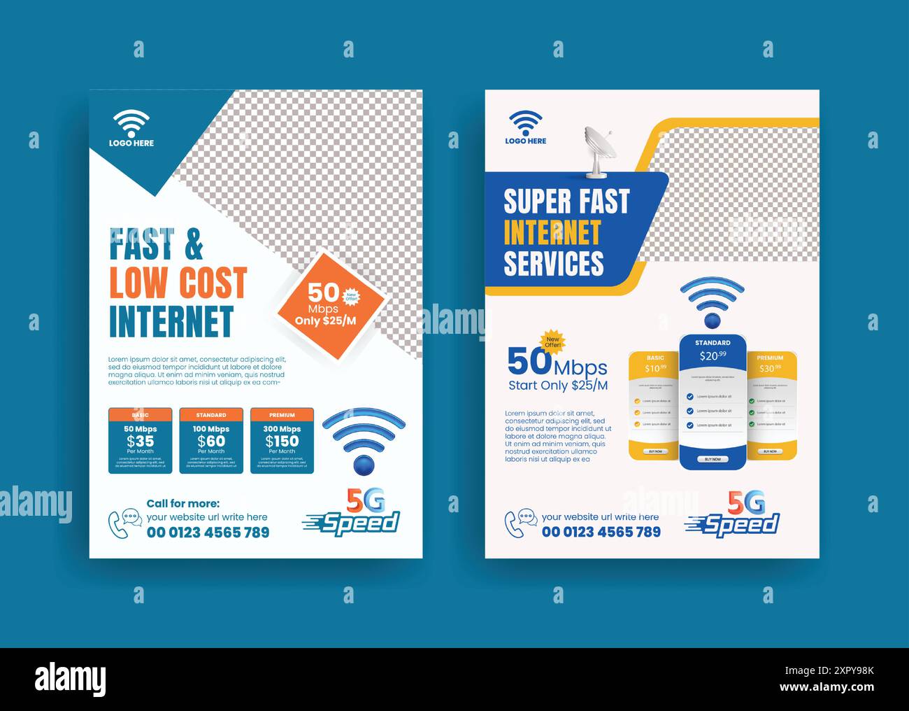 Internet connection service print ready promotional flyer or poster ...