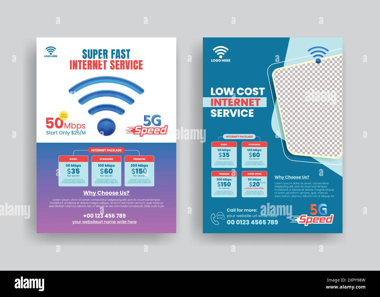 Internet service and wifi connection service a4 print flyer or poster template design Stock ...