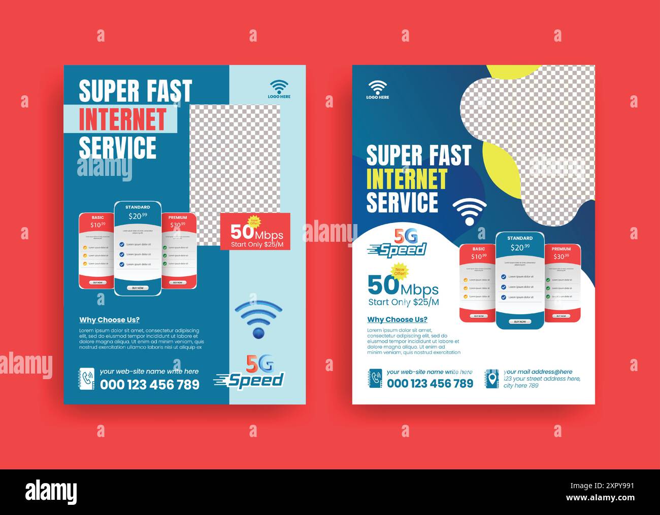 Internet service and wifi connection service a4 print flyer or poster ...
