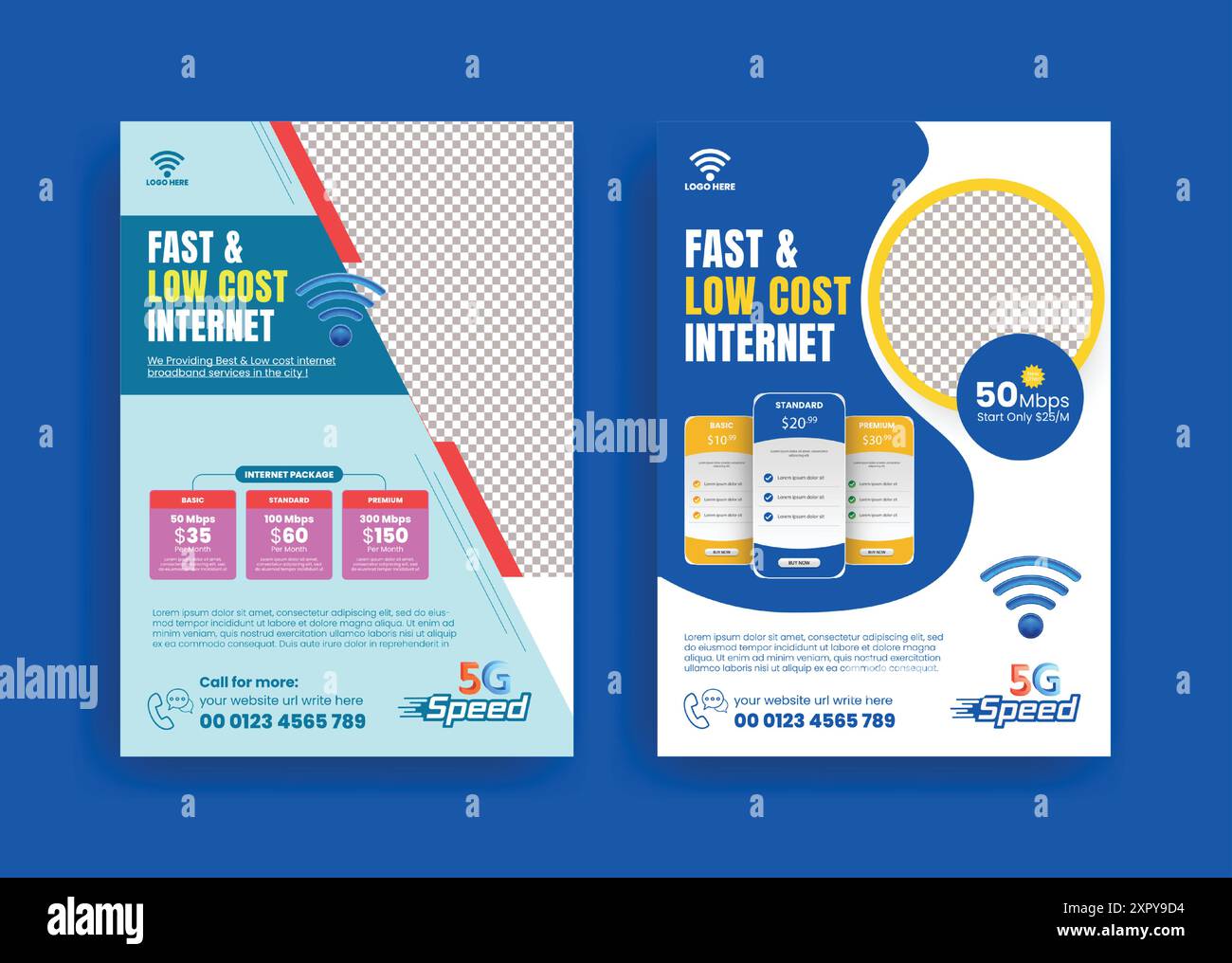 Telecom and fiber Cable service flyer or poster template design Stock ...