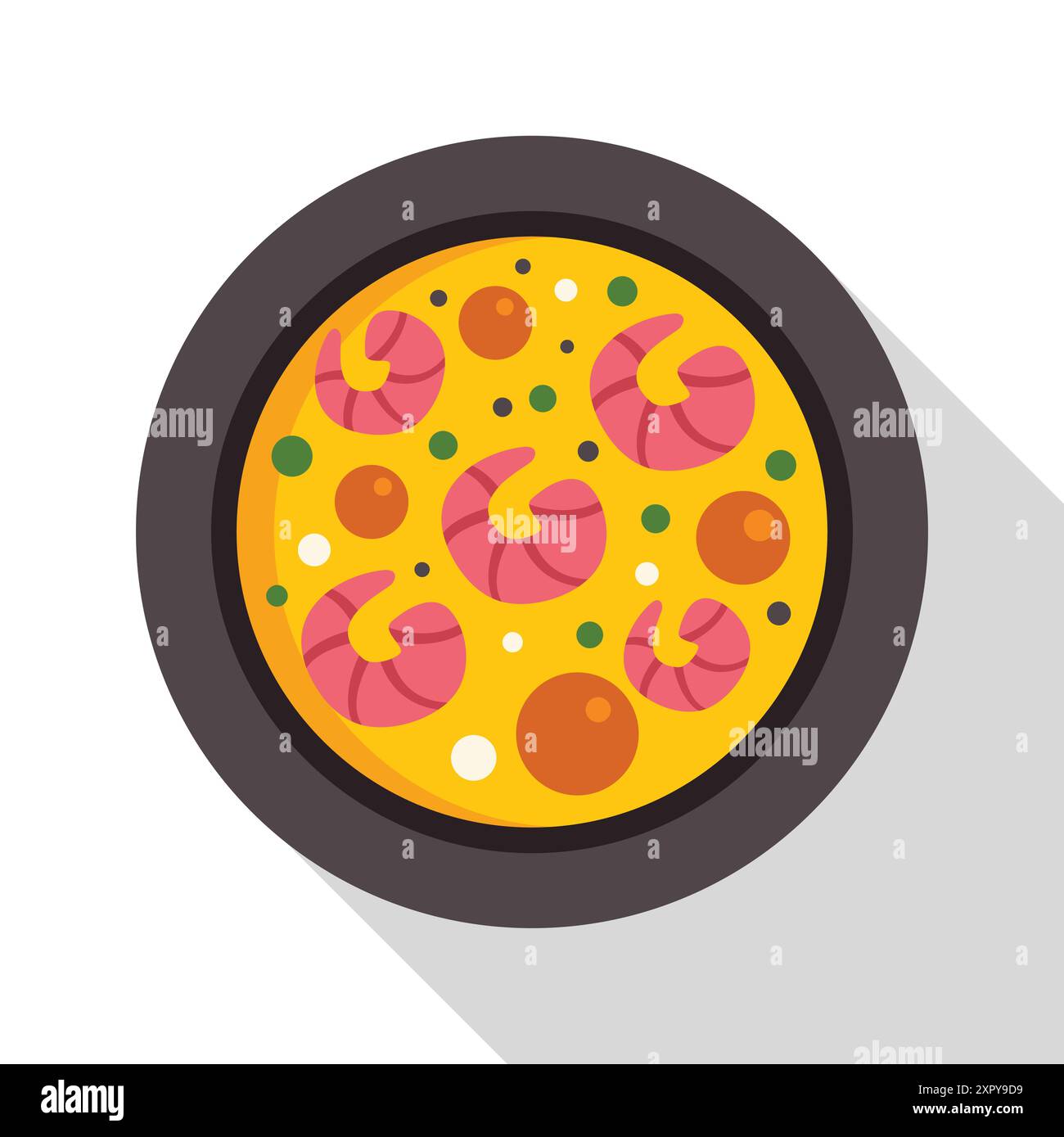 Traditional valencian seafood paella Stock Vector Images - Alamy