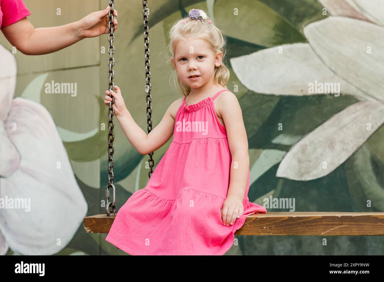 Child walks with cochlear implant system. Installation cochlear implant ...