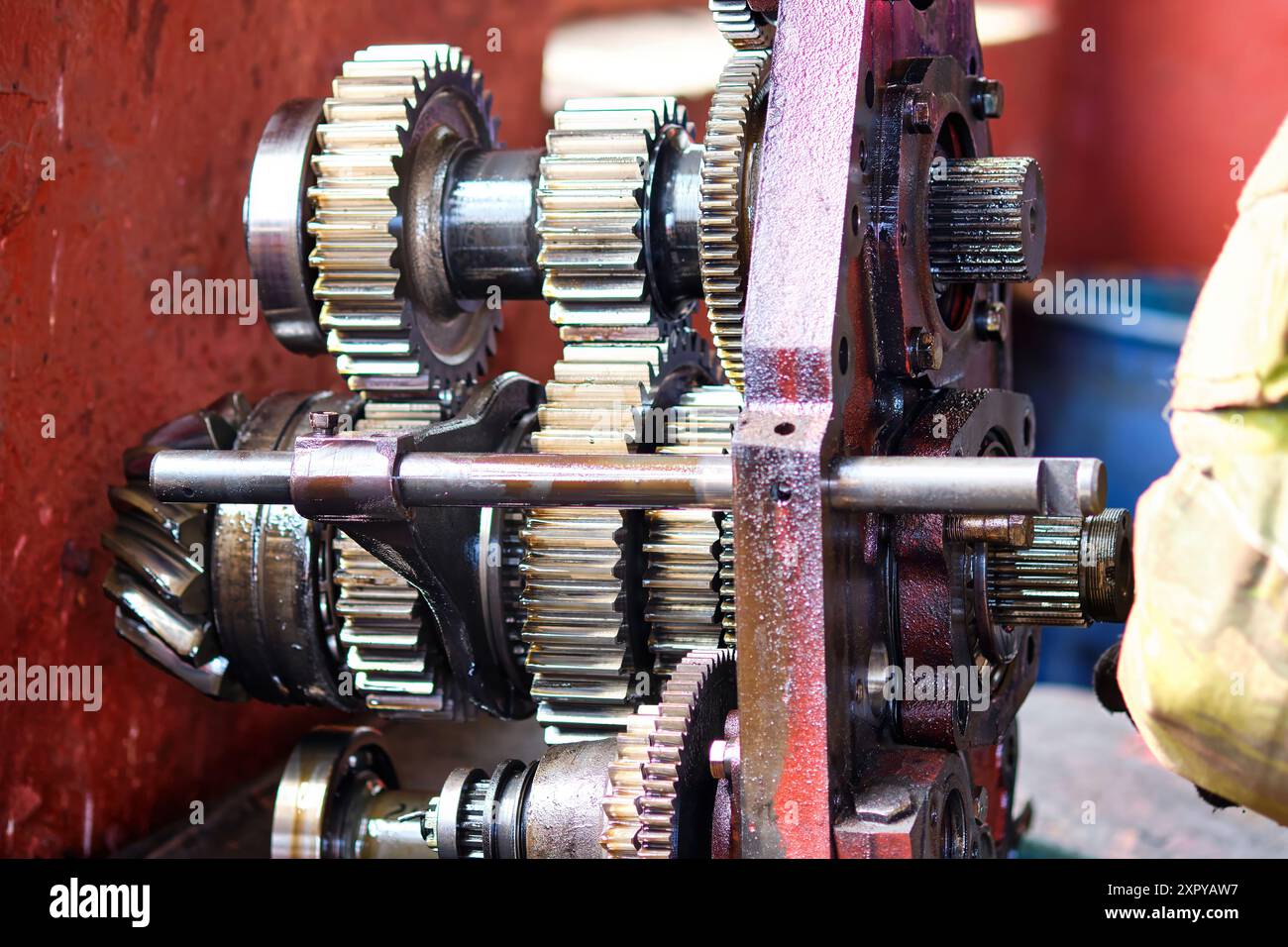 Gear coupling in the gearbox assembly on the shafts. The concept of ...