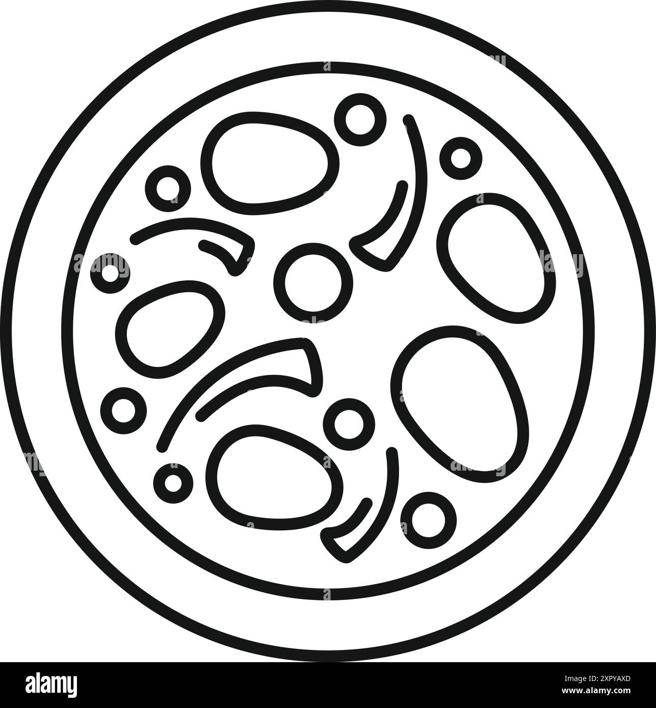 Round hot delicious pizza with mushrooms and pepperoni lying on the ...