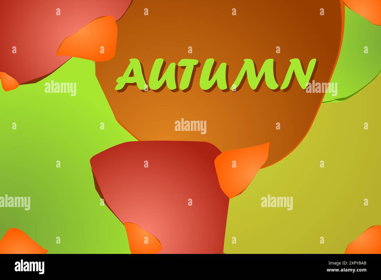 Autumn background with colourful shapes and lettering. Horizontal ...