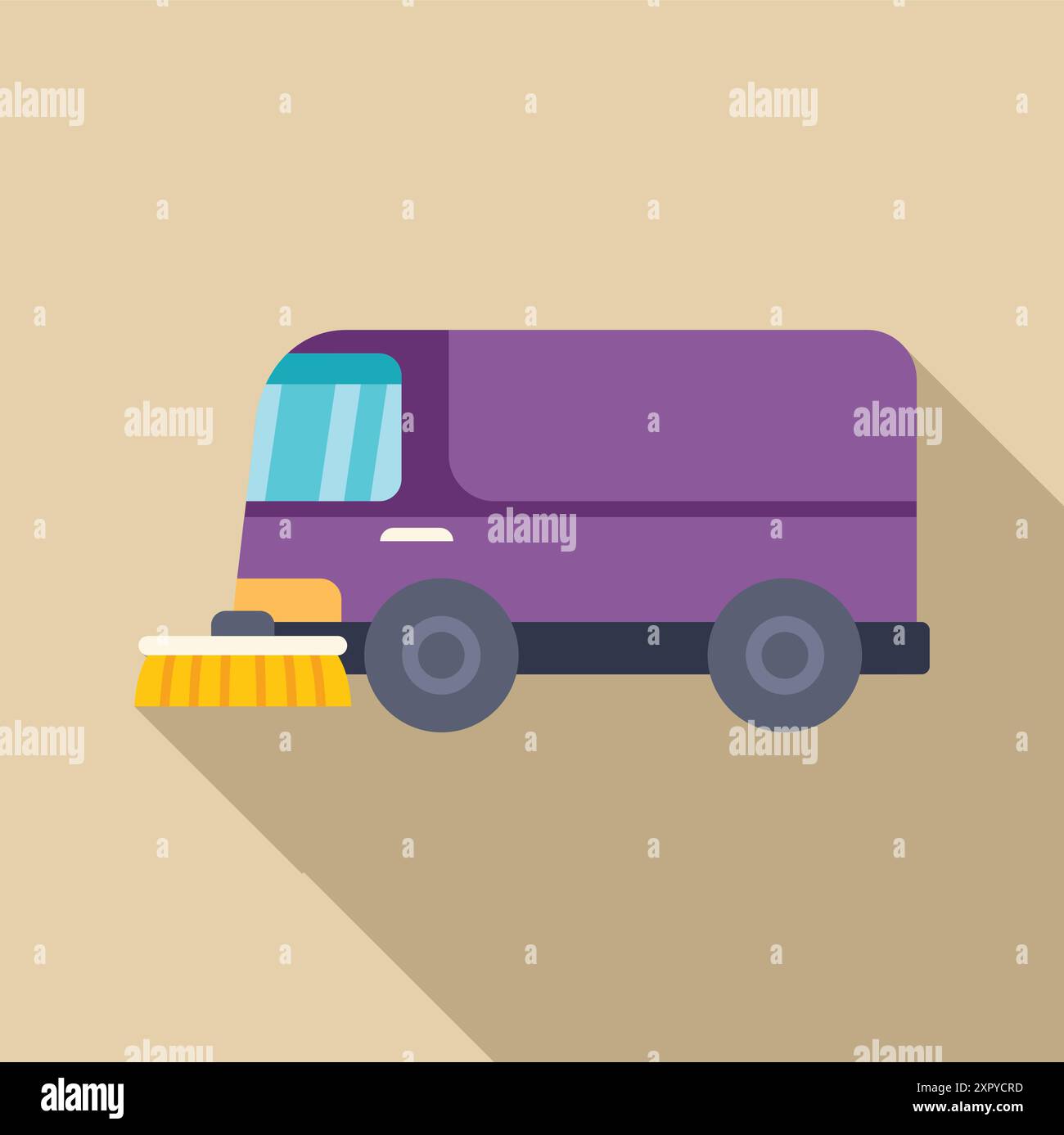 Street sweeper truck cleaning the road, ensuring a clean and healthy ...