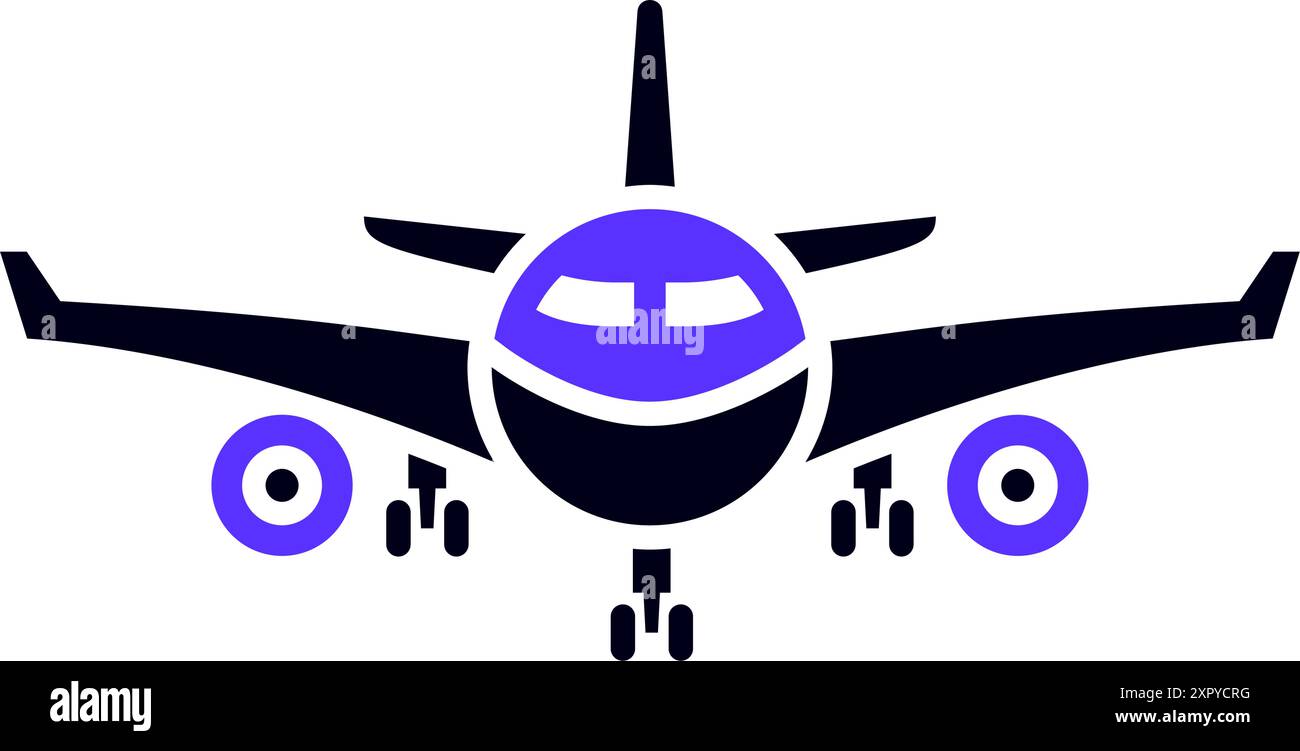 Airliner transport flat icon, front view Stock Vector Image & Art - Alamy