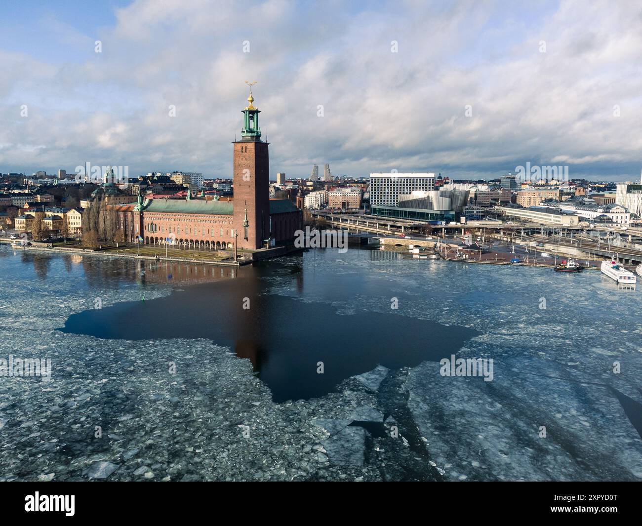 Stockholm, Sweden: Aerial view of the famous Stockholm city hall ...