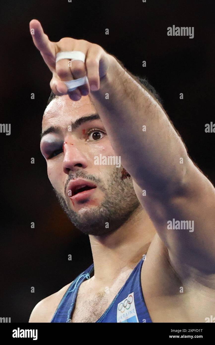 Paris, Ile de France, France. 7th Aug, 2024. PARVIZ NASIBOV (UKR) after ...
