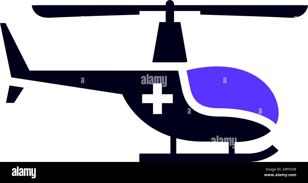 Medical helicopter transport flat icon, side view Stock Vector Image ...