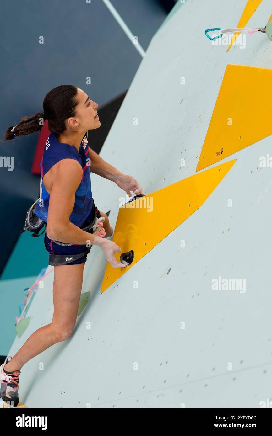 Brooke Raboutou of the United States competes in the women's boulder ...