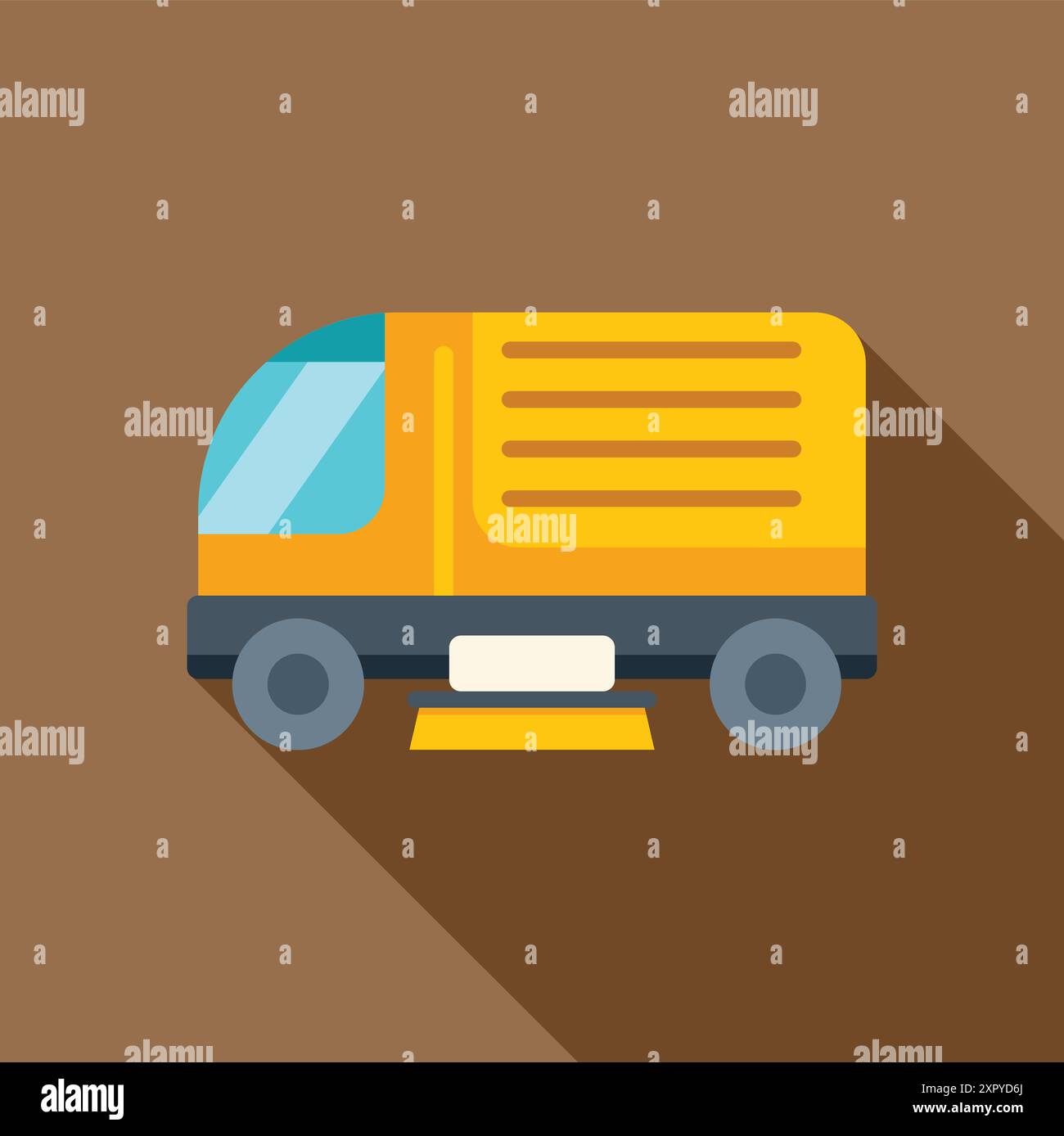 Yellow street cleaning machine keeping the city streets clean and tidy ...