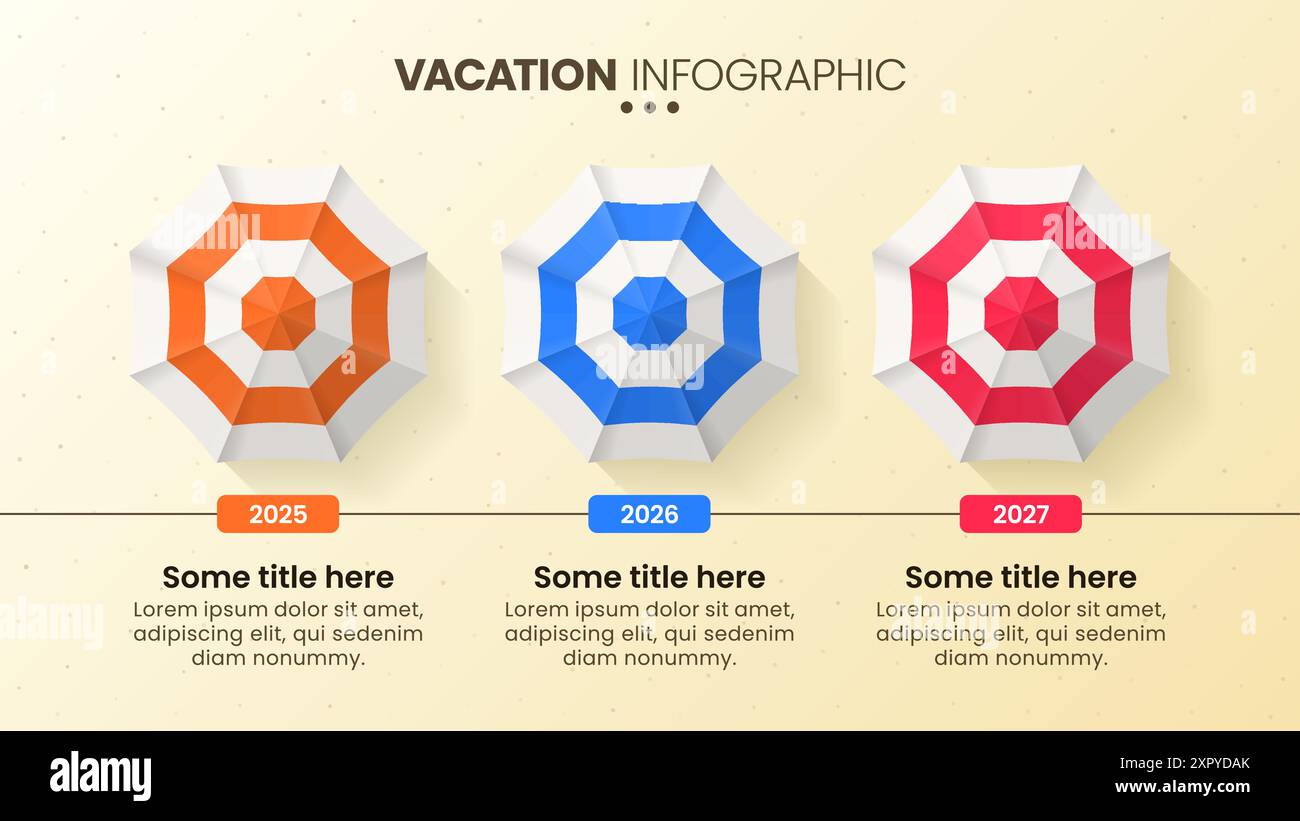 Infographic template with 3 options or steps. Vacation concept. Can be ...