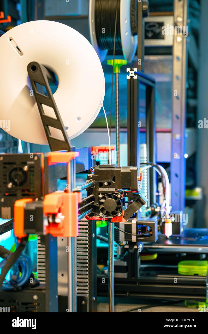 Home workshop with 3D printers Stock Photo - Alamy