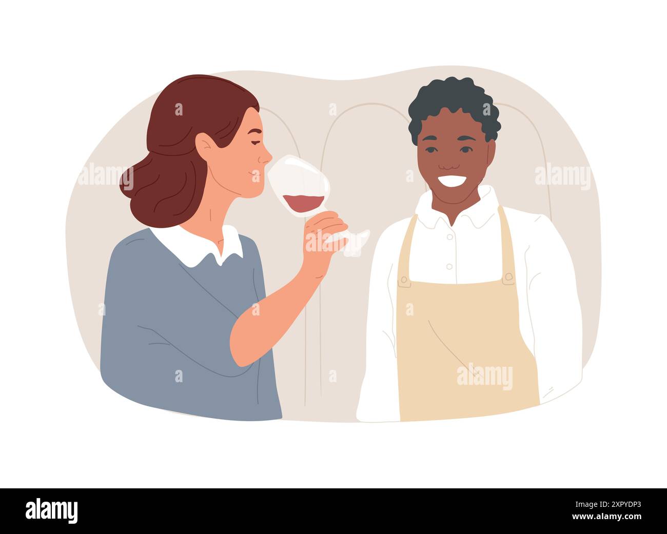 Client tasting wine isolated cartoon vector illustrations Stock Vector ...
