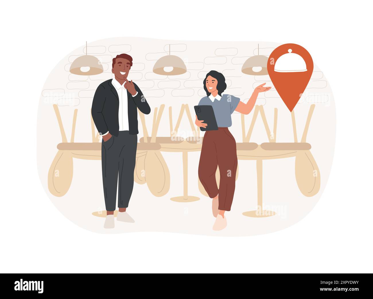 Choosing restaurant location isolated cartoon vector illustrations ...