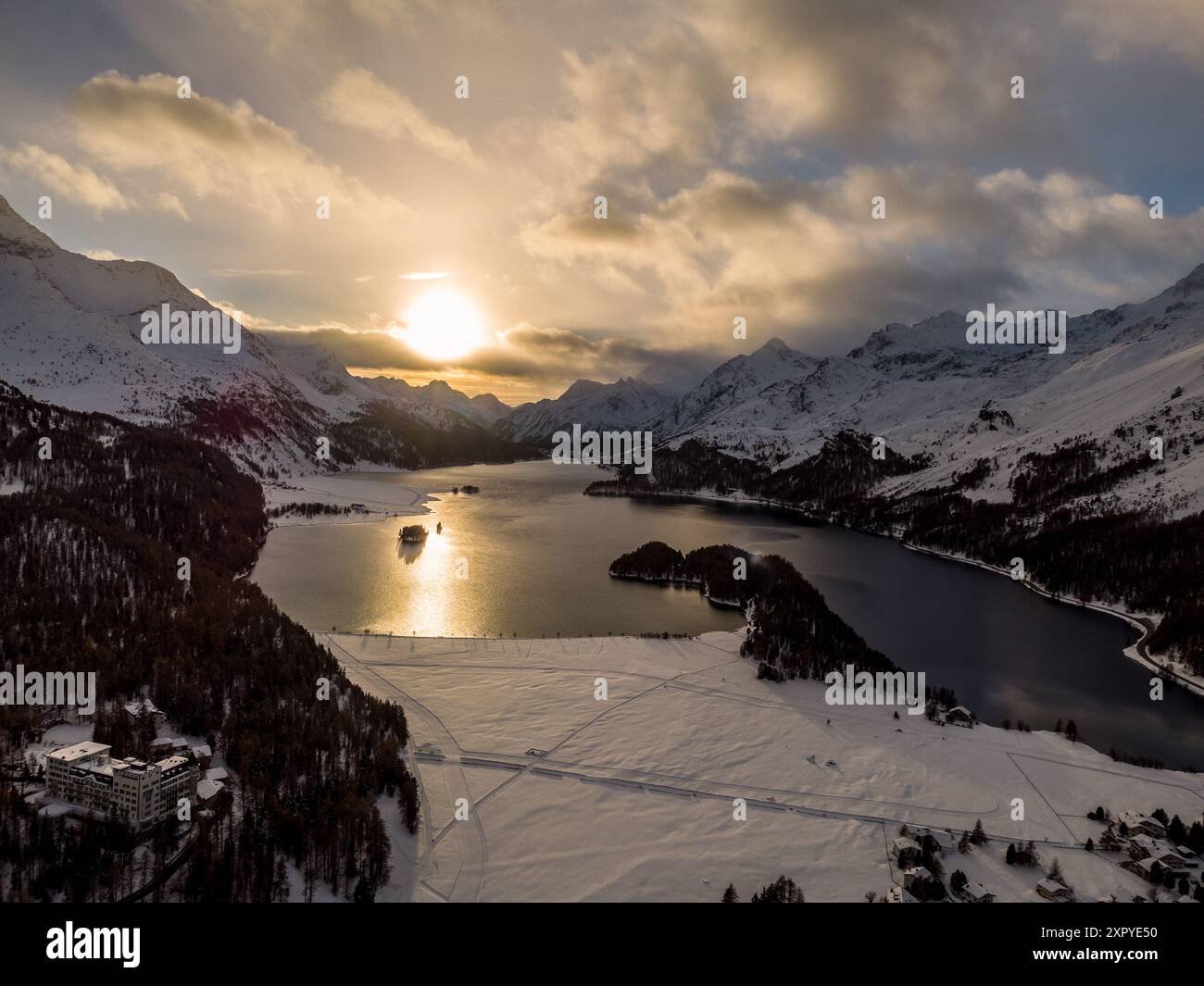 Aerial cinematic drone stunning lake hi-res stock photography and ...