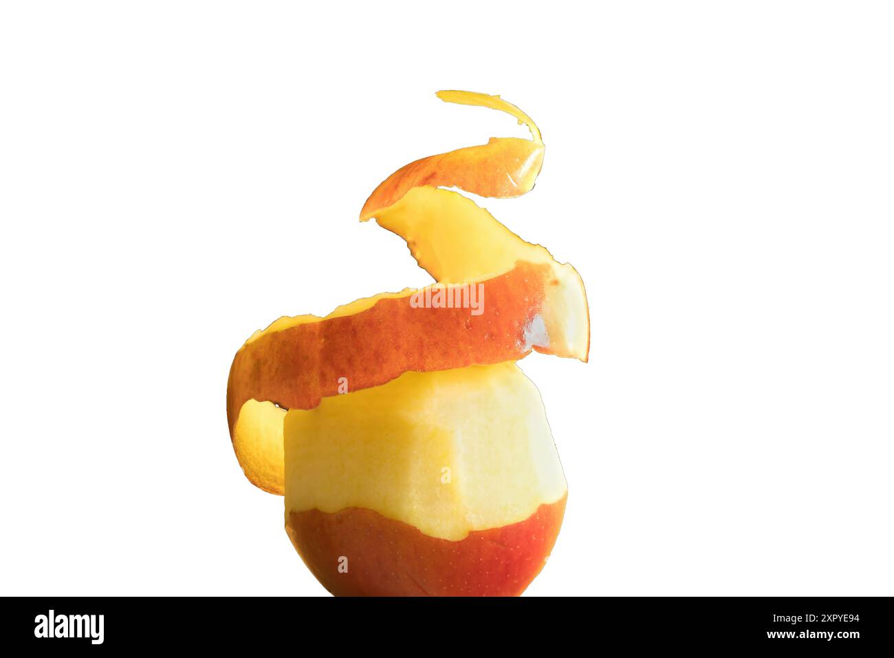 apple with spiral peel Stock Photo - Alamy