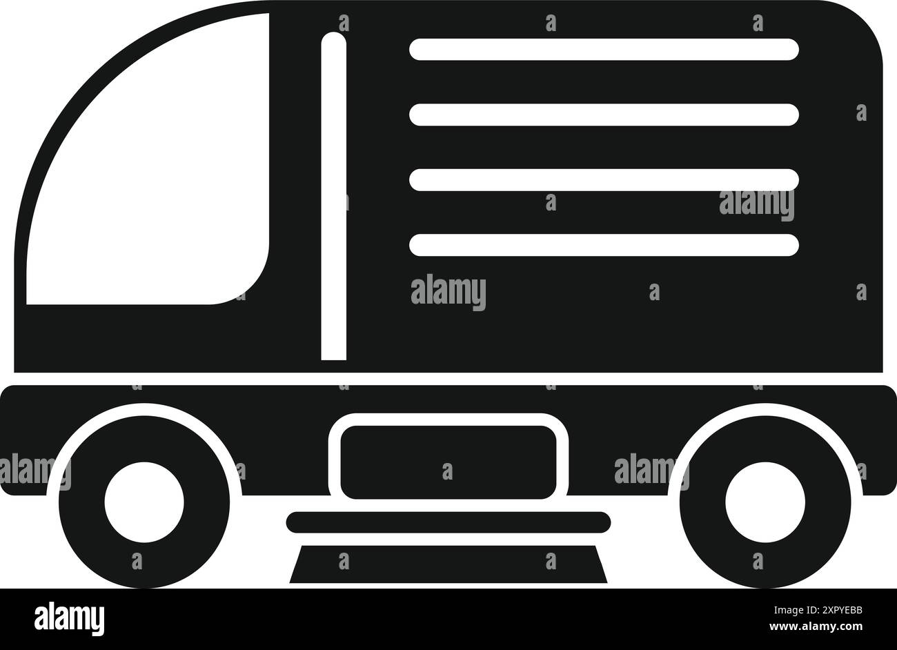 Simple icon of a street cleaning vehicle washing the roadside Stock ...