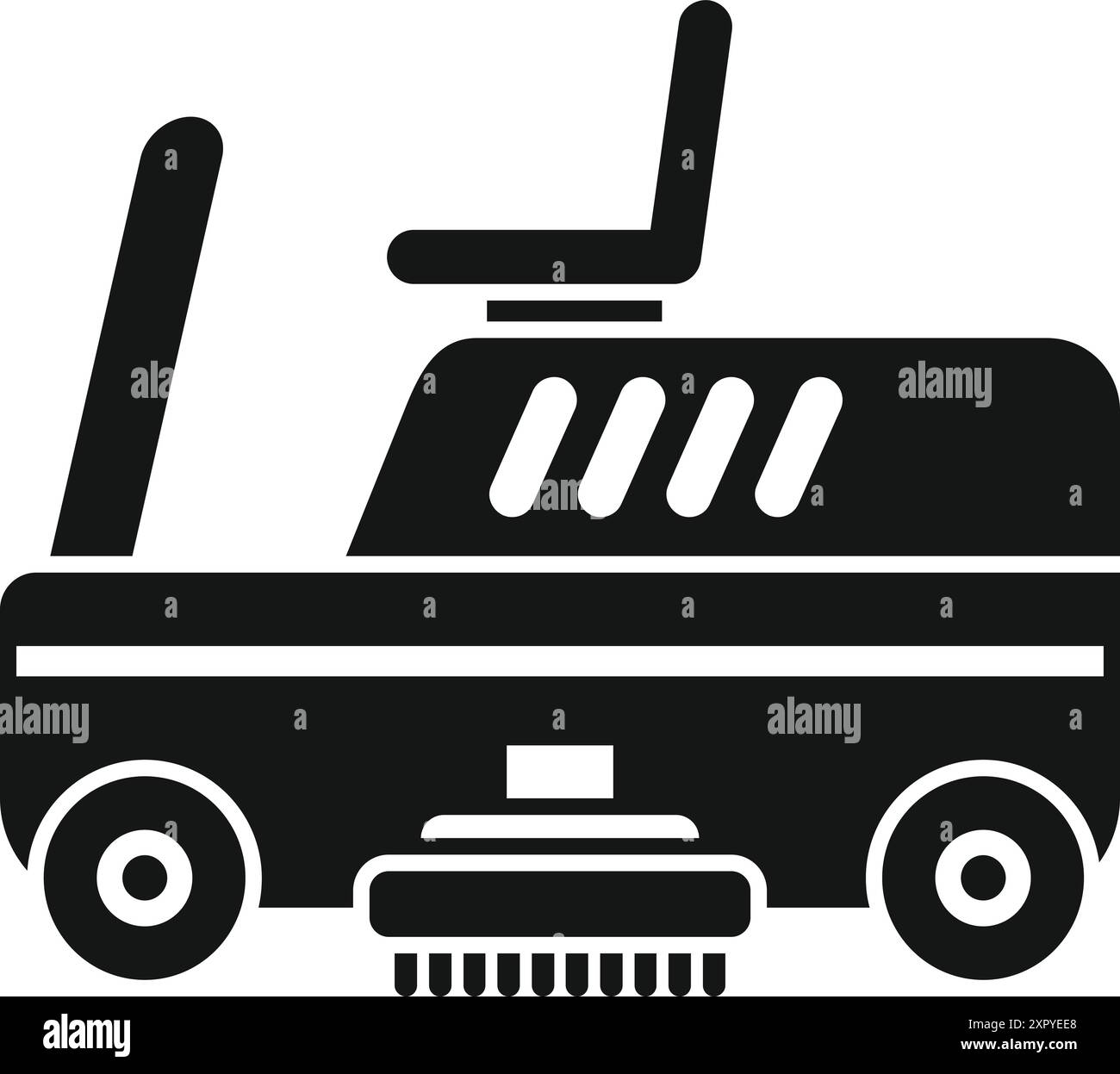 Street sweeper machine cleaning a road, ideal icon for cleaning service ...