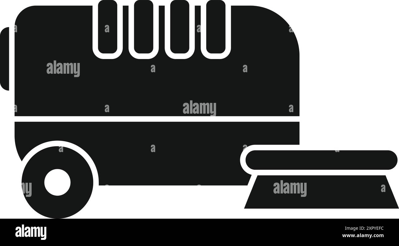 Modern robot vacuum cleaner cleaning the floor using rotating brush ...