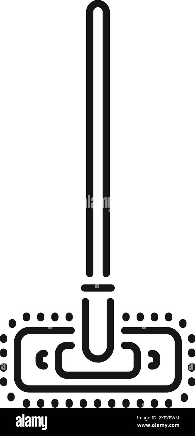 Simple line icon of a cleaning mop, evoking hygiene and household ...