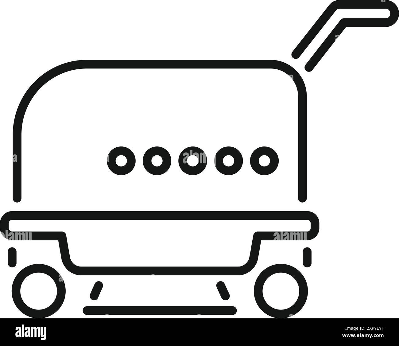 Line art icon of a room service cart moving forward, perfect for ...