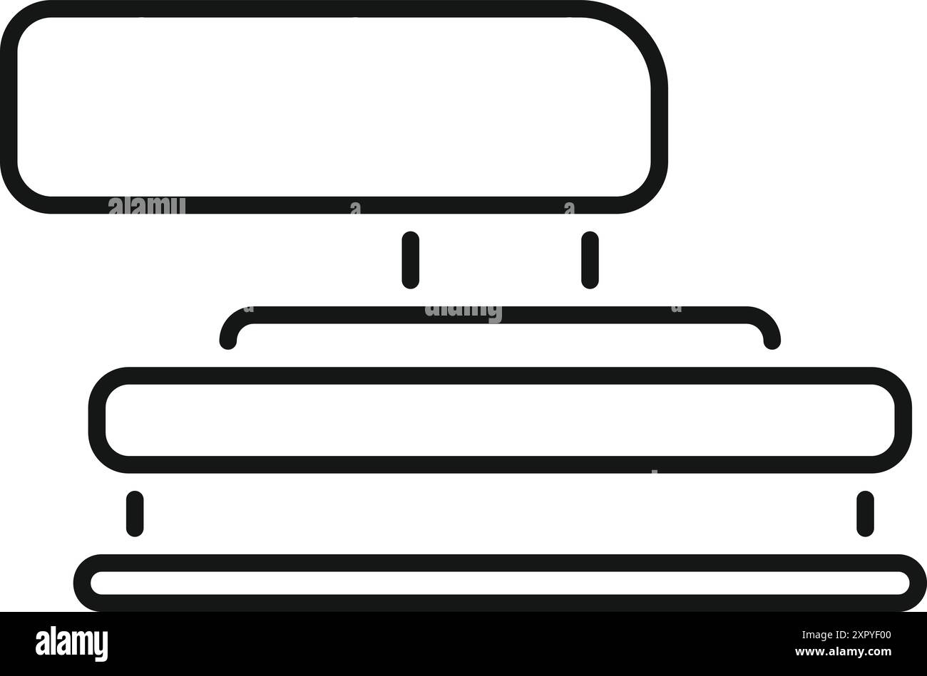 Line art icon of a stapler pressing two staples on paper sheets Stock ...