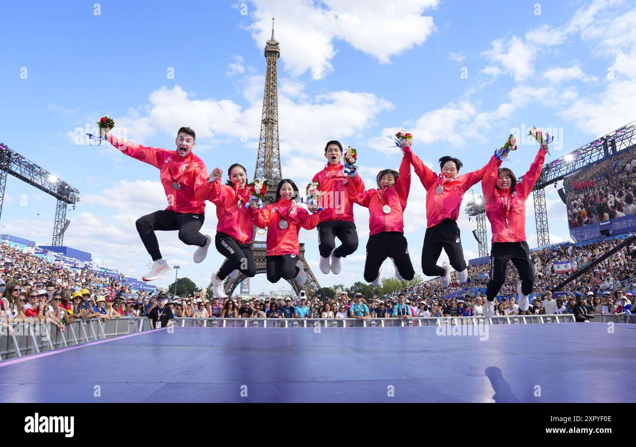Japanese figure skaters (from L) Takeru Komatsubara, Misato Komatsubara ...