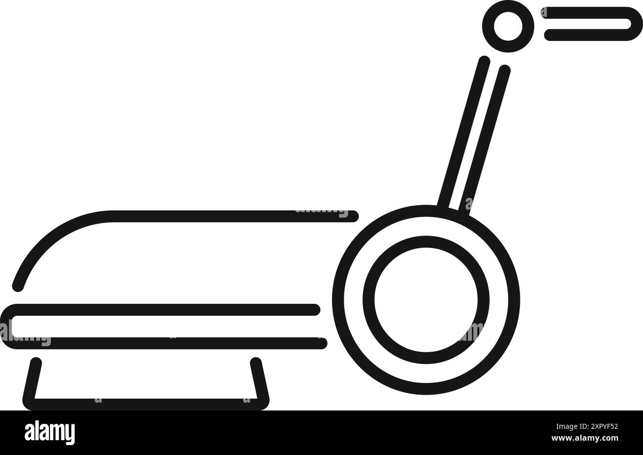 Modern cleaning machine icon with one wheel representing innovative ...