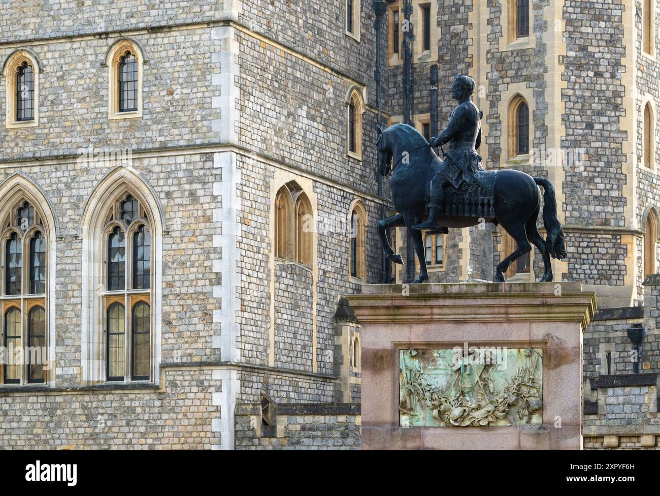 Equestrian statue of King Charles II in the Upper Ward of Windsor ...