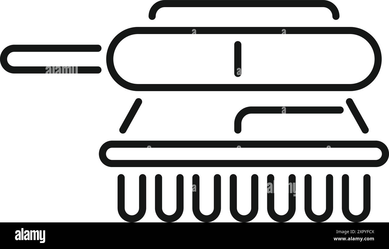 Simple line art icon of a tank firing its cannon, representing military ...