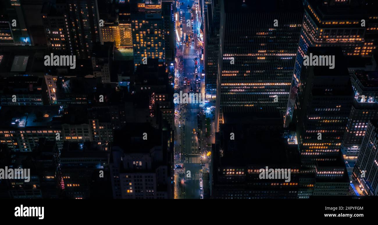 Helicopter Night Tour of New York City Architecture. Glowing Times ...