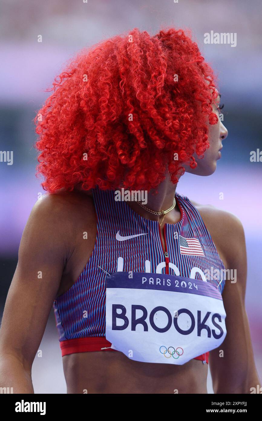 PARIS, FRANCE. 8th Aug, 2024. The hair of Taliyah Brooks of Team United ...