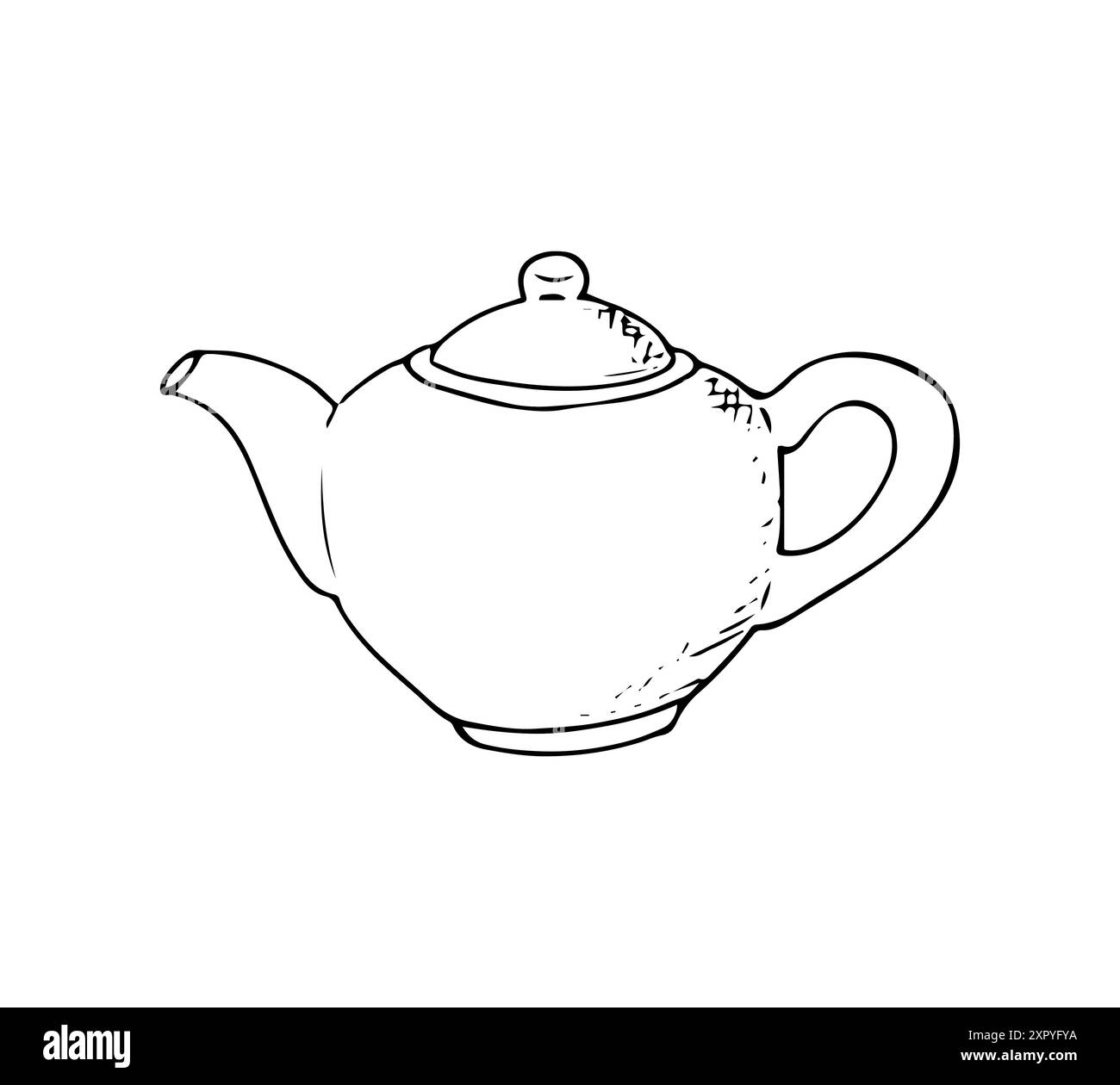 Hand-drawn teapot. Tea Kettle. Isolated illustration on white ...