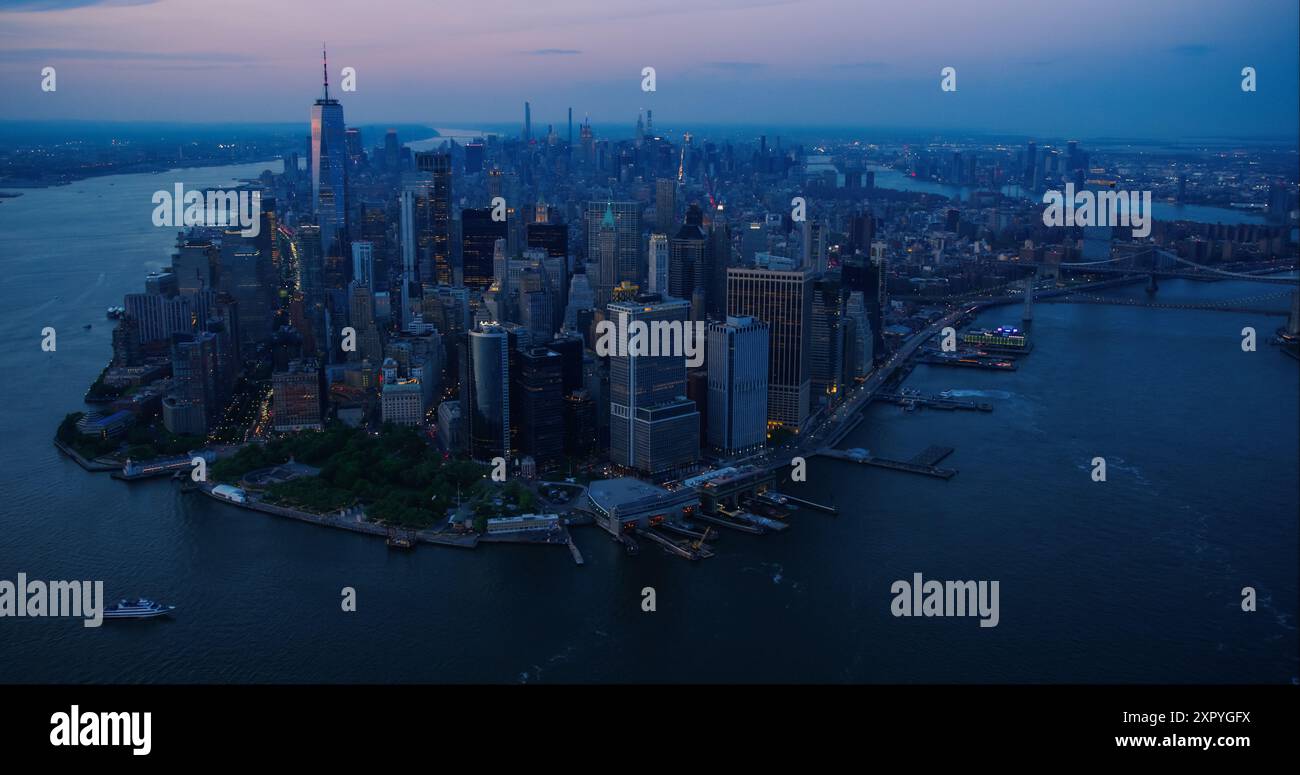 Aerial drone shot lit building hi-res stock photography and images - Alamy