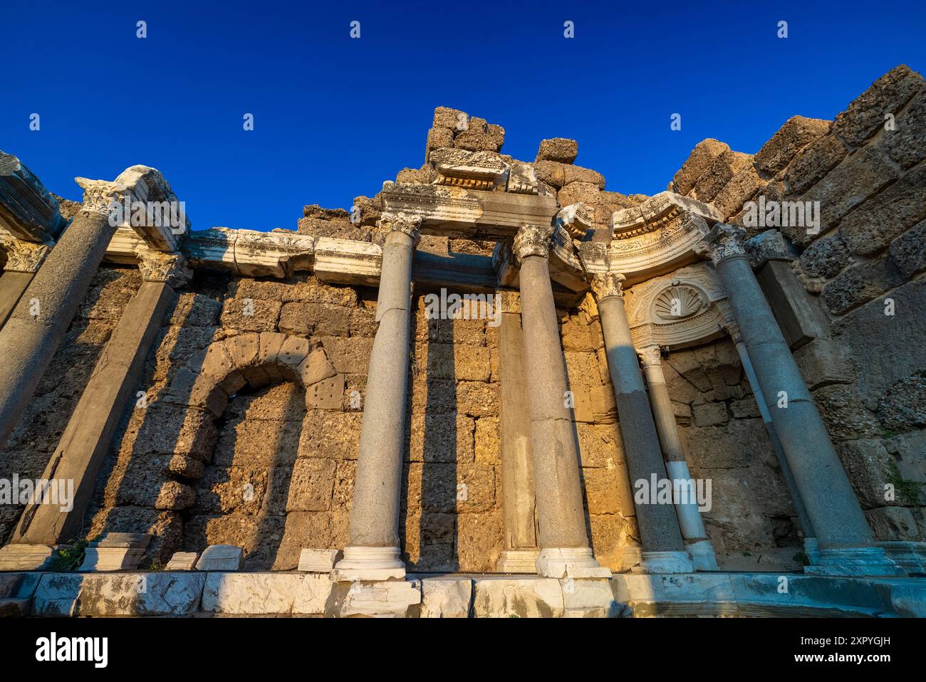 Ruins of the ancient city of Side. State Agora Stock Photo - Alamy