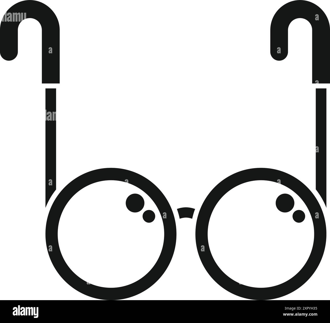 Black round glasses icon in simple style isolated on white background ...