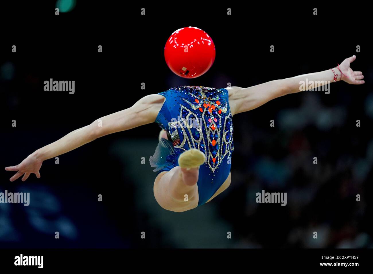 Stiliana Nikolova, of Bulgaria performs in the rhythmic gymnastics ...
