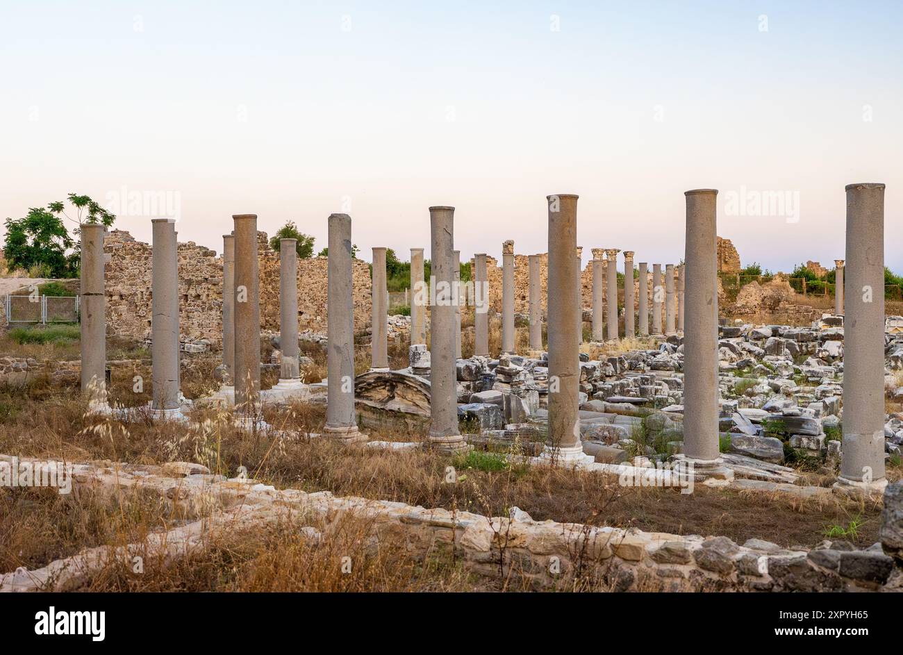 Ruins of the ancient city of Side Stock Photo - Alamy