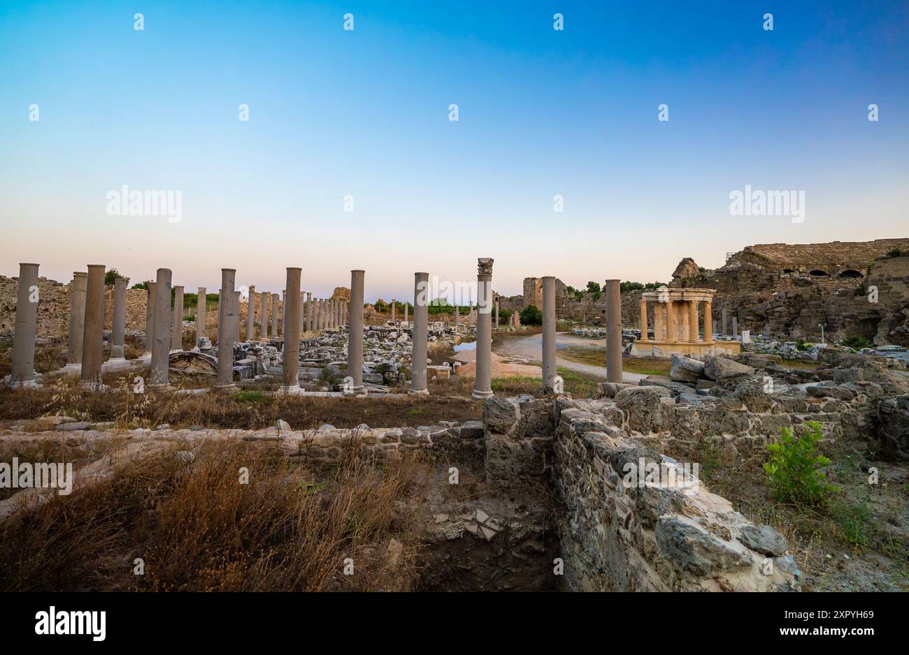 Ruins of the ancient city of Side Stock Photo - Alamy