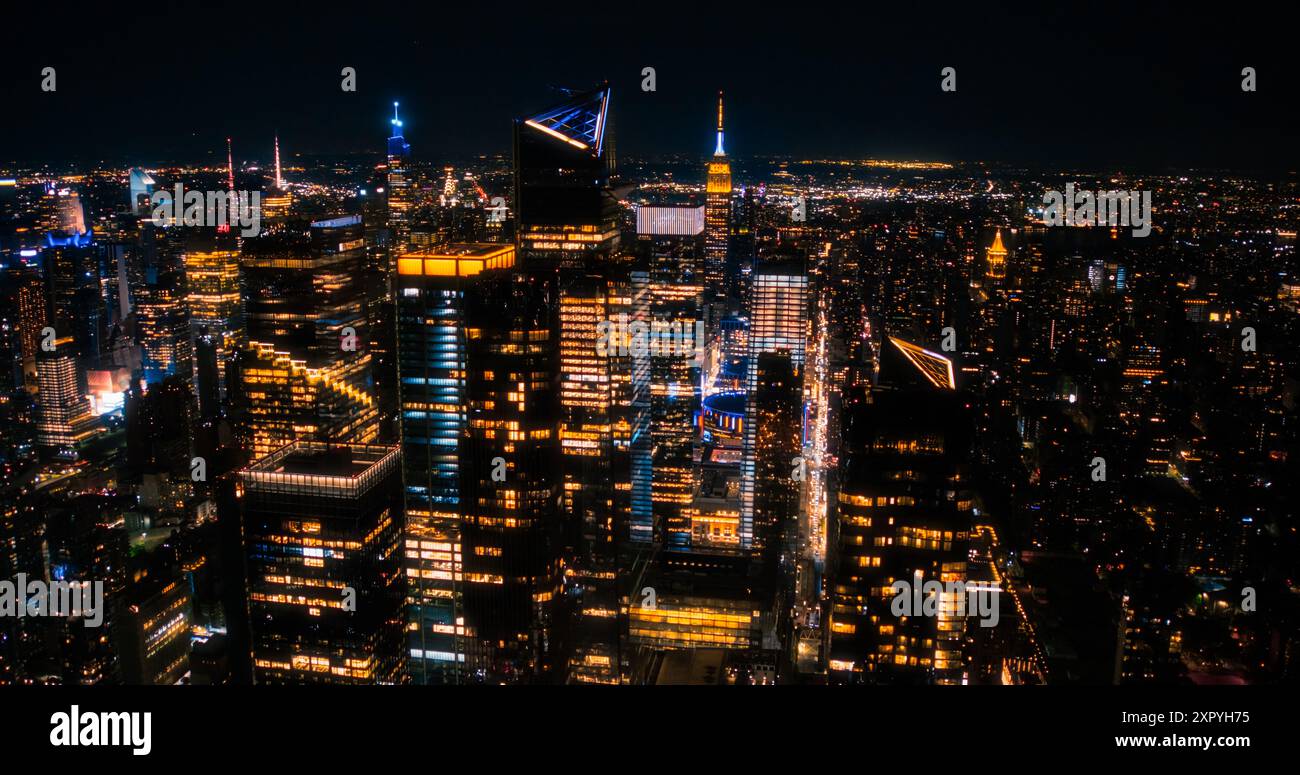 Aerial Helicopter View of Downtown Manhattan Architecture. Drone Photo ...