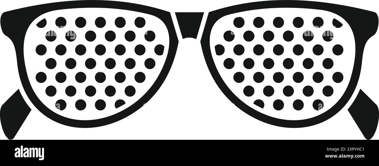 Black silhouette of medical training glasses with a multitude of small ...