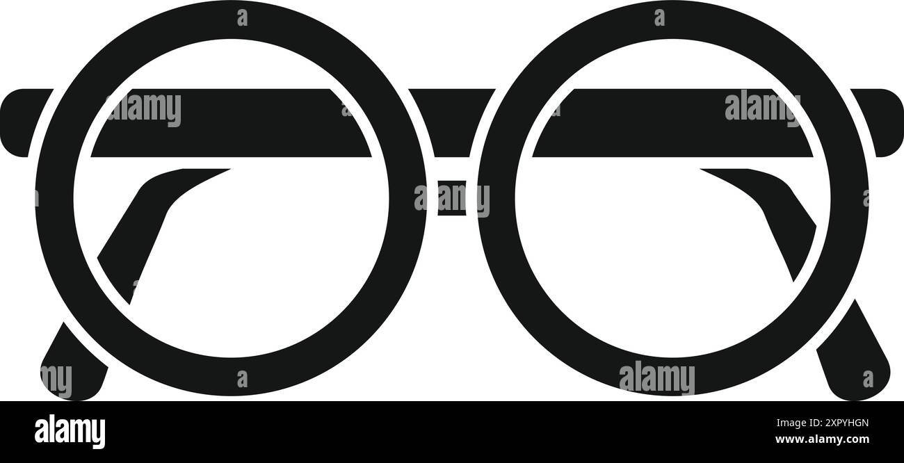 Black round glasses icon in simple style isolated on white background ...
