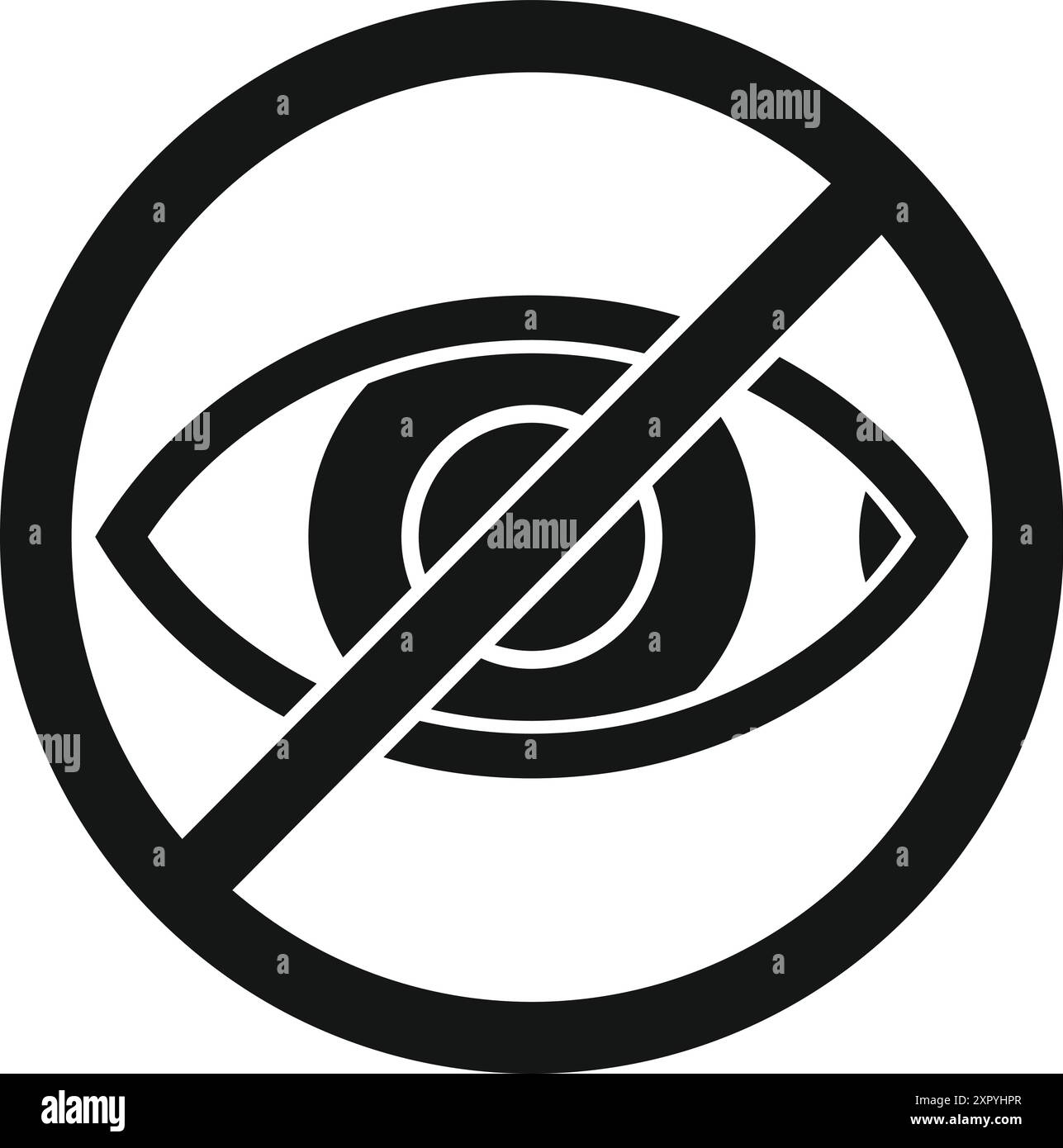 Black and white no looking sign, the pictogram is representing ...