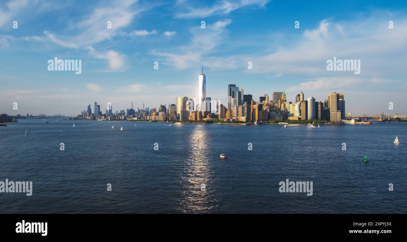 Aerial View of Lower Manhattan Architecture. Panoramic Shot of Wall ...